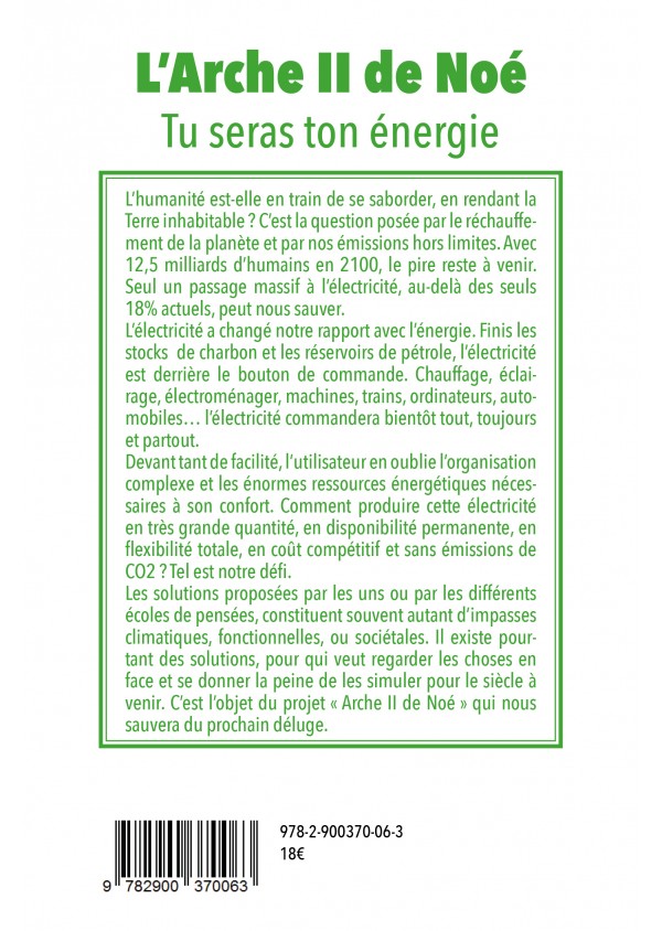 "L'arche II de Noé : Tu seras ton énergie" de Jacques Leger