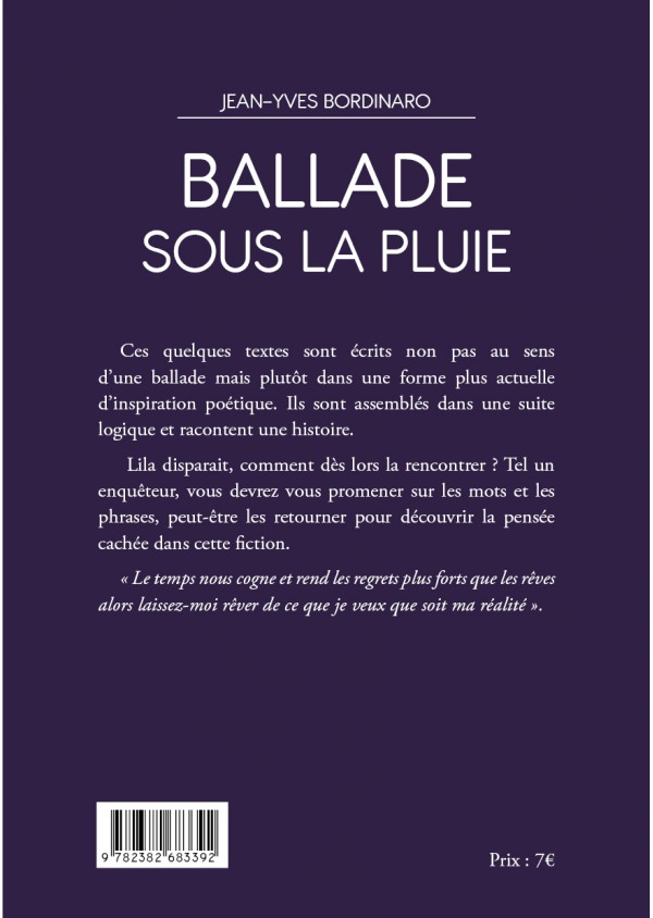 Ballade sous la pluie de Jean-Yves Bordinaro